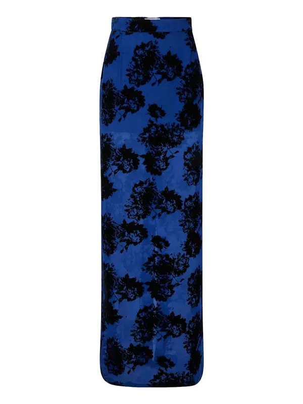 Nina Ricci Floral Print Maxi Skirt - Blue