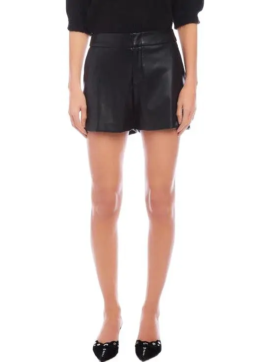 Fifteen Twenty Faux Leather Tailored Shorts - Black