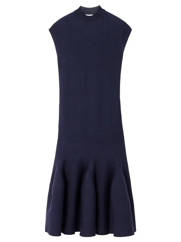 Alaïa Pleated Wool-blend Mini Dress - Blue
