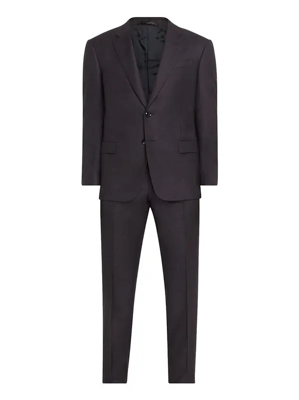 Giorgio Armani Micro-textured Wool Classic Fit Suit - Blue