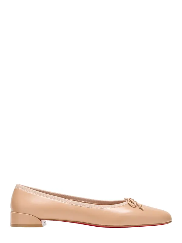 CHRISTIAN LOUBOUTIN Sweetie Jane Leather Ballerina Flats - Blush