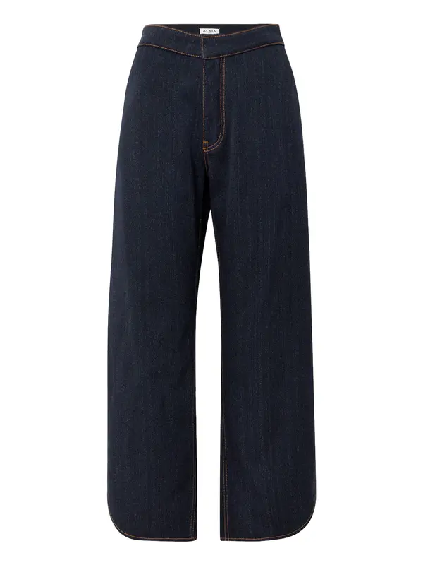 Alaïa Layered Wide-leg Jeans - Blue