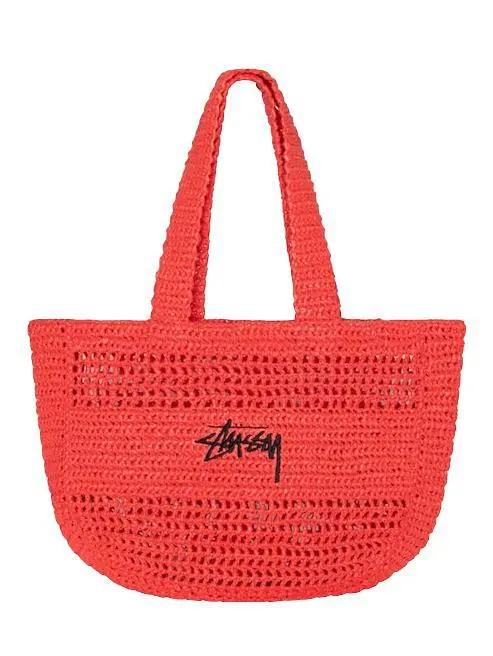 StÜssy Raffia Tote - Red
