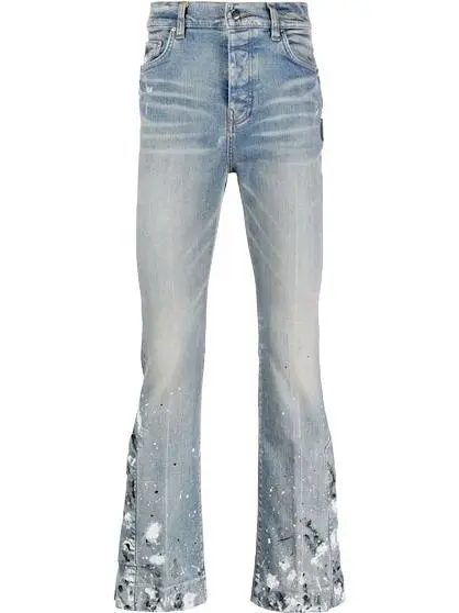 Amiri Paint Splatter Flare Jeans - Clay Indigo