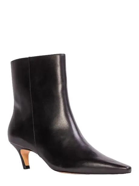 BLACK SUEDE STUDIO Avenue 50 Pointed Toe Booties - Black Nappa Leather