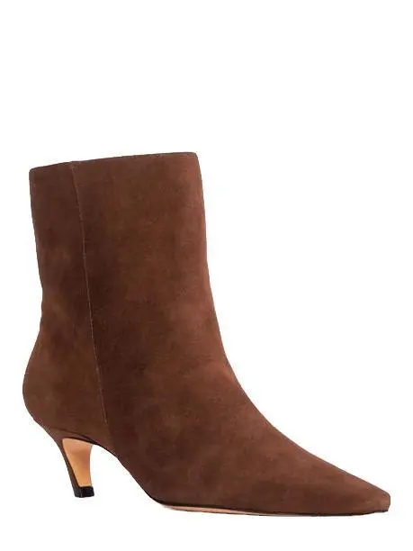 BLACK SUEDE STUDIO Avenue 50 Pointed Toe Booties - Brown Kid Suede