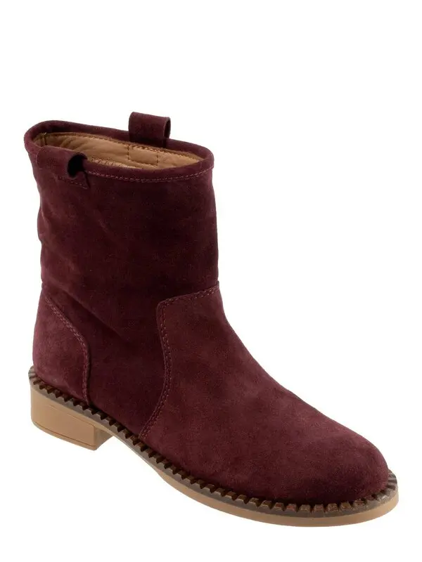 BUENO Olina Ankle Bootie - Merlot Suede