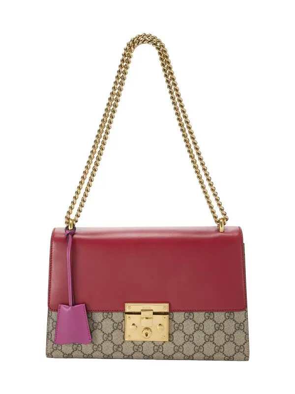 Gucci Gg Supreme Canvas Padlock Shoulder Bag - Multi
