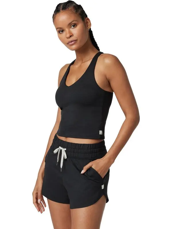 Vuori Halo Performance Crop Top 2.0 - Black Heather