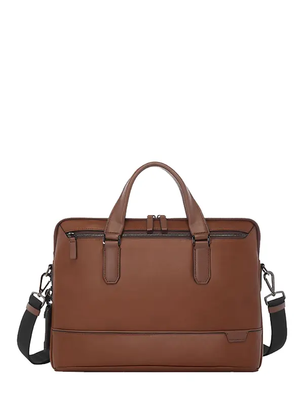 Tumi Harrison Sycamore Leather Briefcase - Cognac