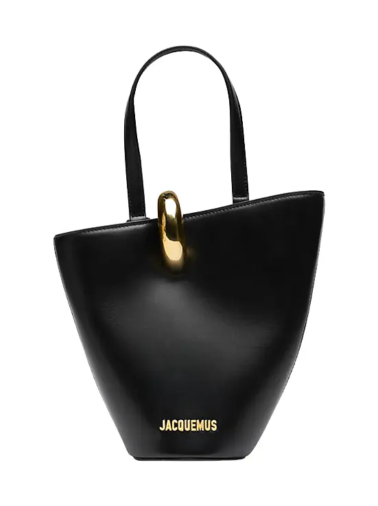 Jacquemus Le Petit Bambola Leather Bucket Bag - Black