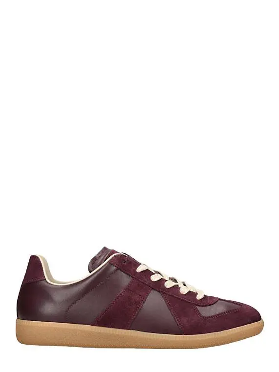 MAISON MARGIELA Replica Leather Low-top Trainers - Wine