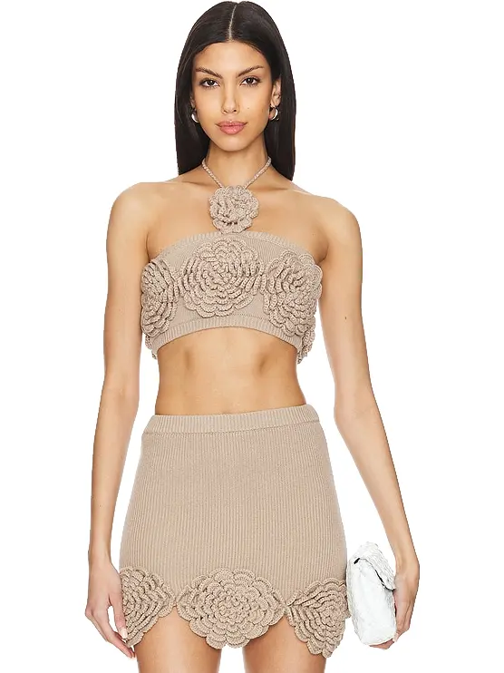 LOVERS AND FRIENDS Ashby Crochet Top - Beige