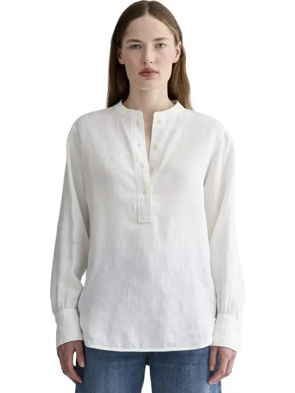 Everlane Linen Henley Shirt - White