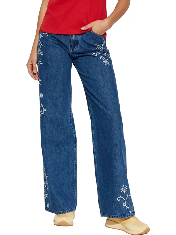Kenzo Cotton Wide-leg Jeans - Blue
