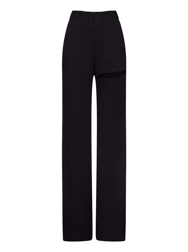 AREA Asymmetric Slit Trousers - Black