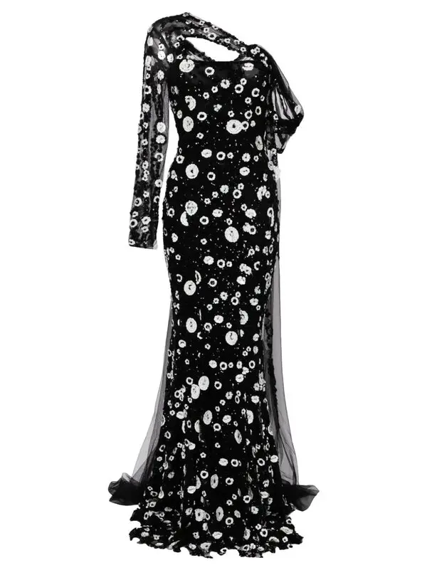 SAIID KOBEISY Sequin-embellished Tulle Gown - Black