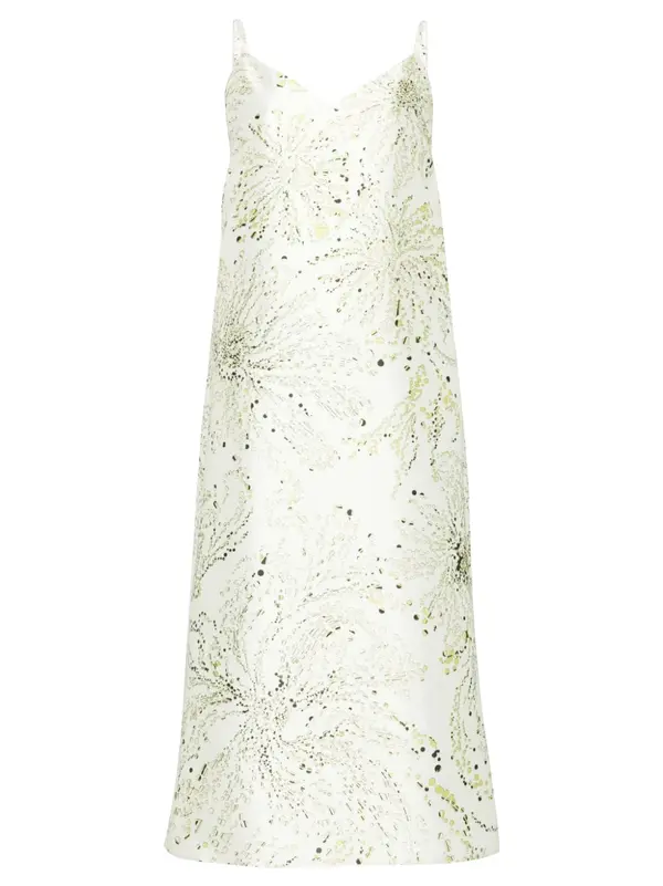 SAIID KOBEISY Printed Mikado Dress - Green