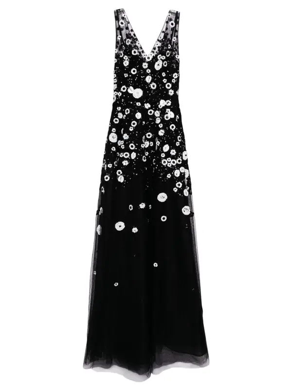 SAIID KOBEISY Bead-embellished Tulle Gown - Black