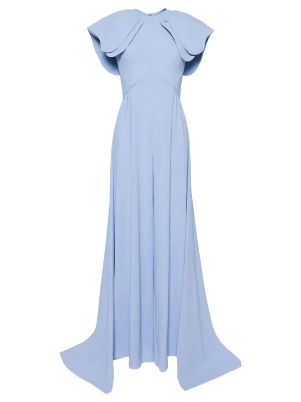 SAIID KOBEISY Crepe Jumpsuit With Overskirt - Blue