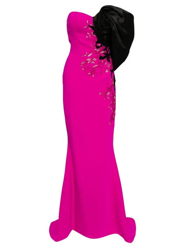 SAIID KOBEISY Crepe Mermaid Gown - Pink
