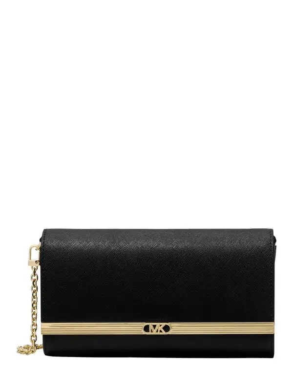 Michael Kors Mona Large Saffiano Leather Clutch - Black
