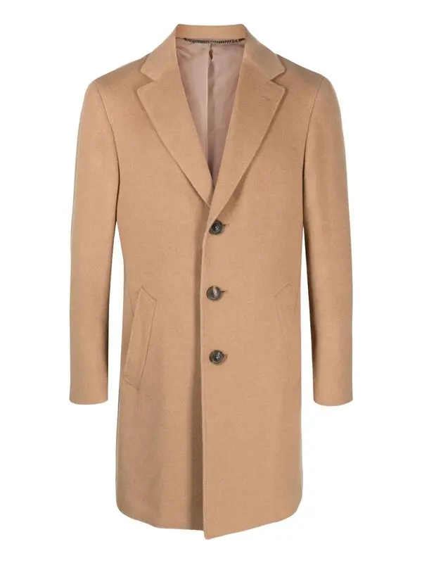Canali Notched-lapel Camel Hair Coat - Brown