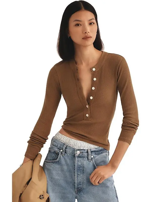 Citizens Of Humanity Varra Henley Top - Cedar
