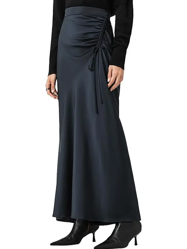 ALLSAINTS Alexia Ruched Maxi Skirt - Collegiate