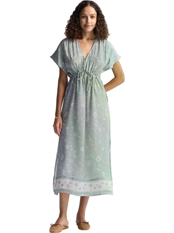 Madewell Reistor Gathered Maxi Dress - Light Green