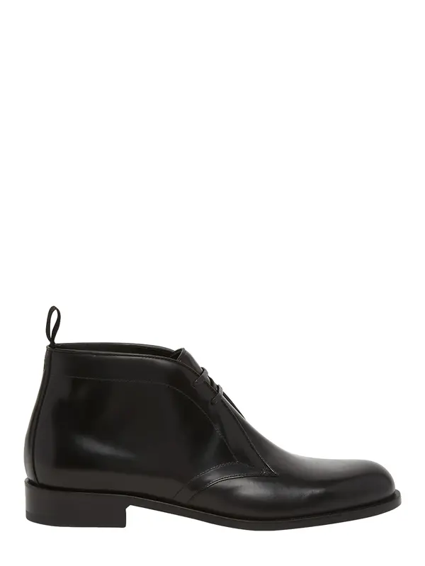 Giorgio Armani Bull Leather Chukka Boots - Black