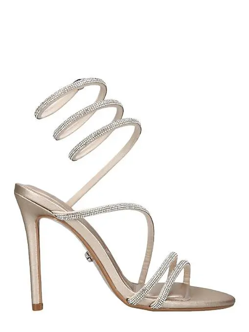 Carvela Spiral 105 Crystal-embellished Heeled Sandals - Gold
