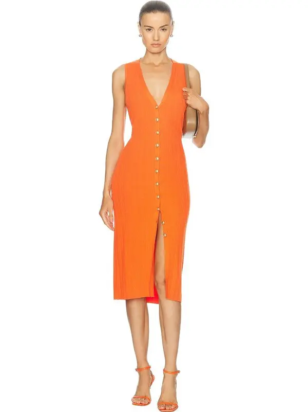 L'Agence Domino Sleeveless Dress - Tangerine