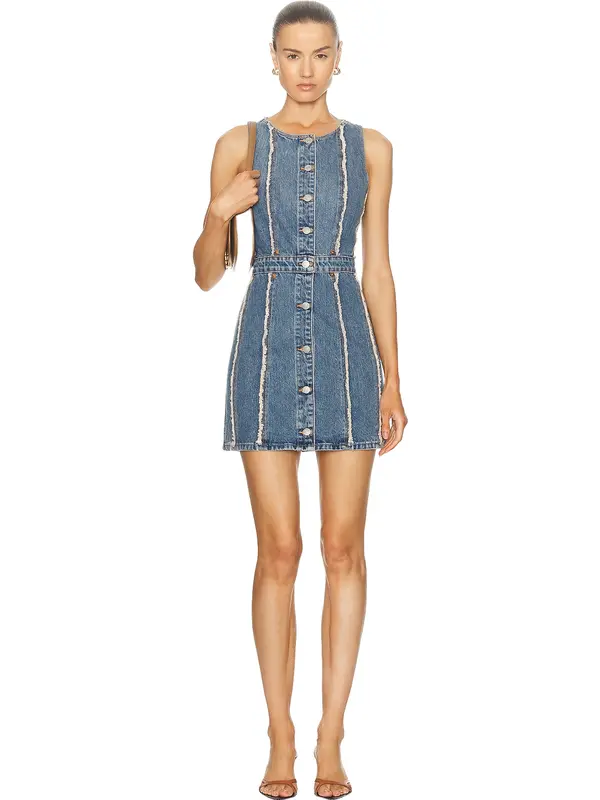 RE/DONE Fray Denim Shirt Dress - Bruna