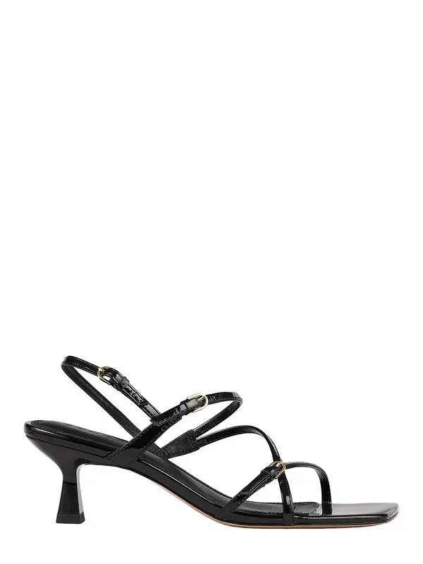 Sandro Strappy Patent Leather Sandals - Black