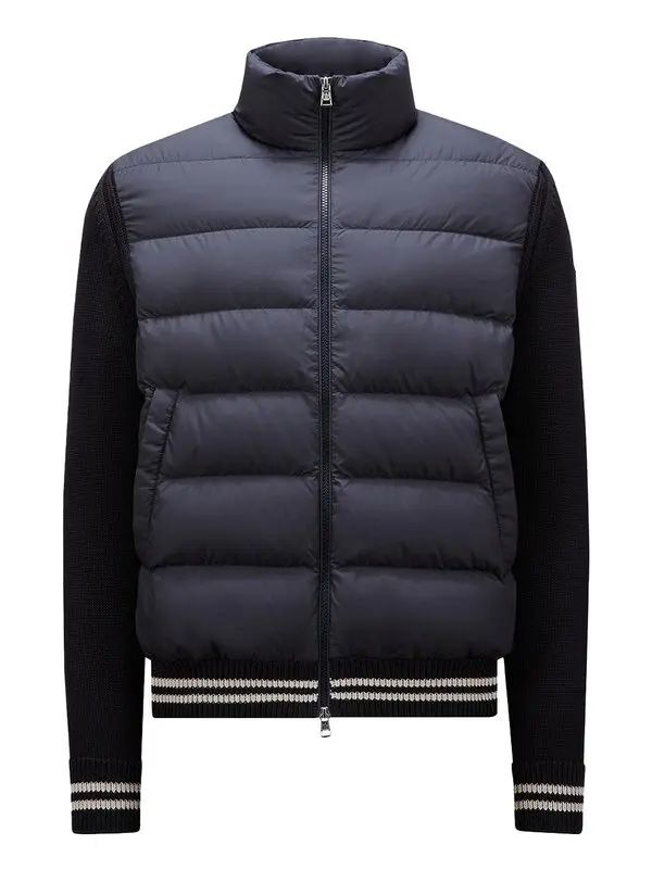 Moncler Padded Cotton Cardigan - Blue