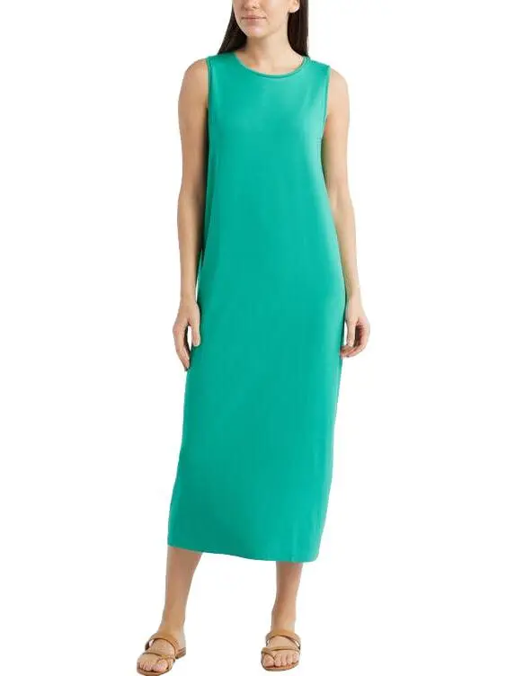 Eileen Fisher Round Neck Sleeveless Midi Dress - Sea Star
