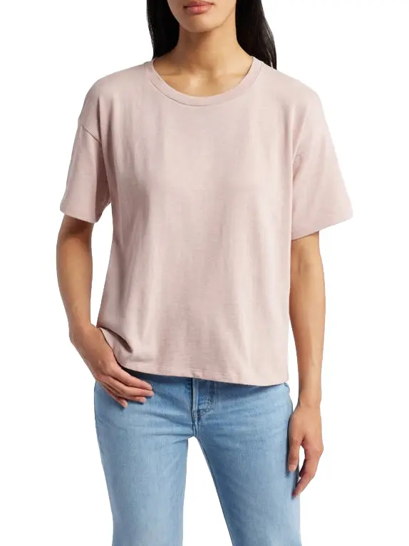 Eileen Fisher Organic Cotton Crewneck T-shirt - Opal
