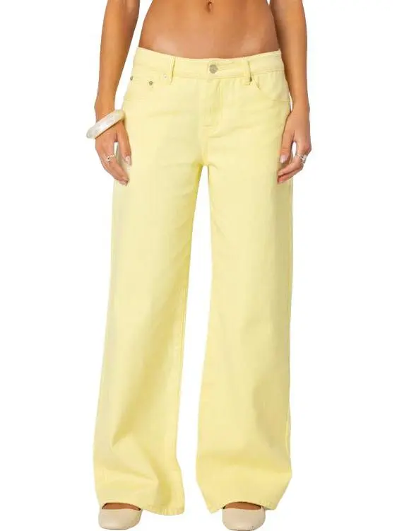 EDIKTED Roman Flare Jeans - Yellow