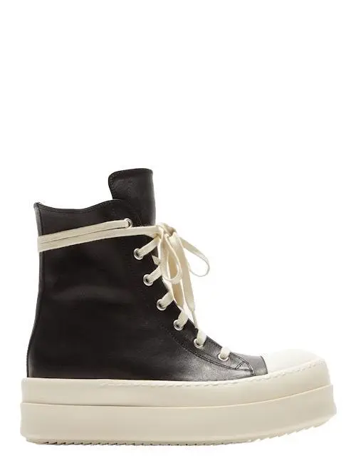 Rick Owens Runway Mega Bumper High Top Sneakers - Black/milk