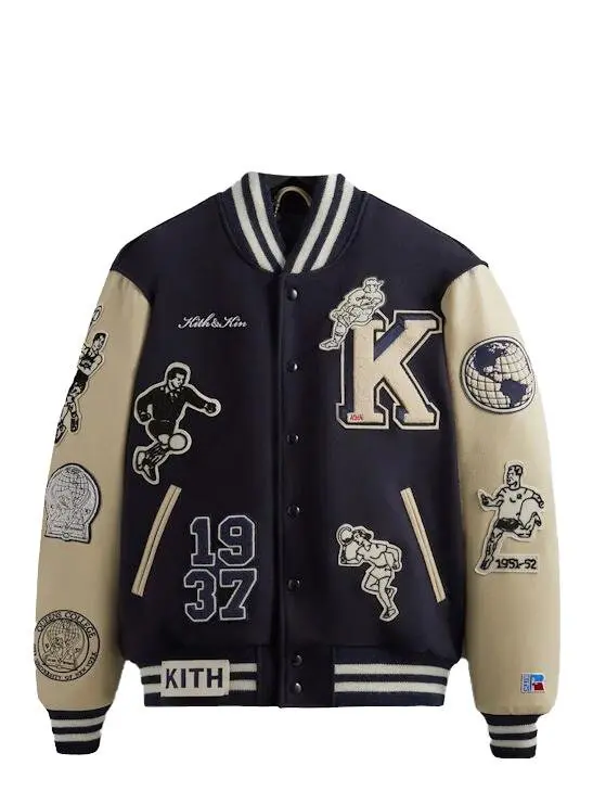 Kith Russell Athletic Cuny Queens College Golden Bear Jacket - Nocturnal