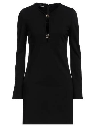 Pinko Mini Flared Dress With Metal Appliqués - Black