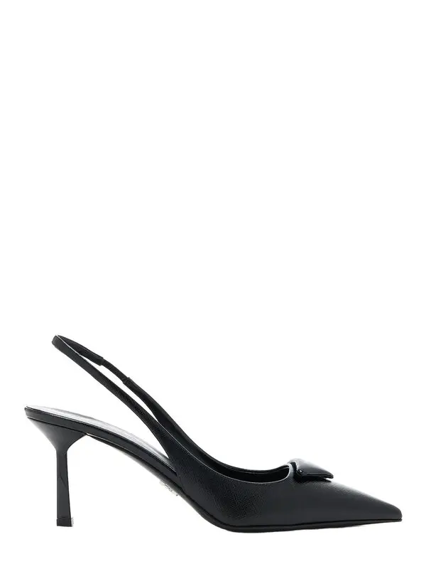 Prada Leather Slingback Pumps - Black