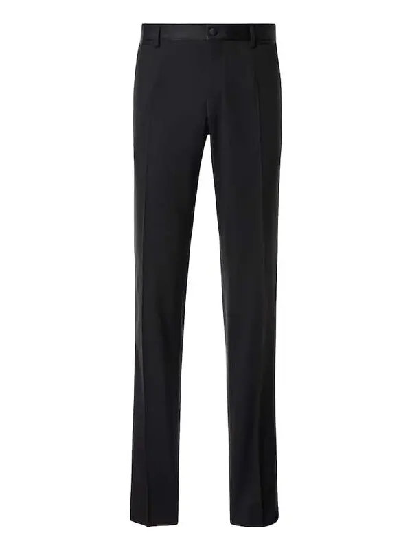 Dolce & Gabbana Wool And Silk-blend Tuxedo Pants - Black