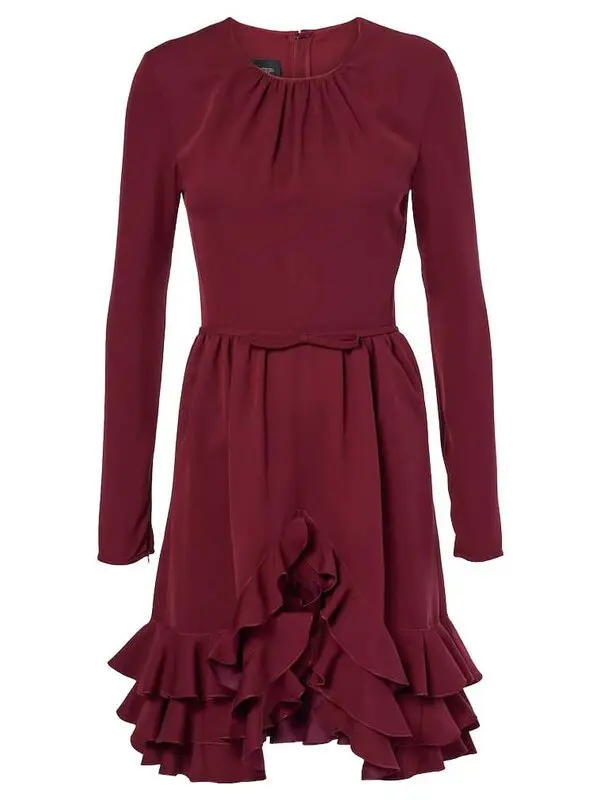 Giambattista Valli Ruffled Silk Crêpe Minidress - Red