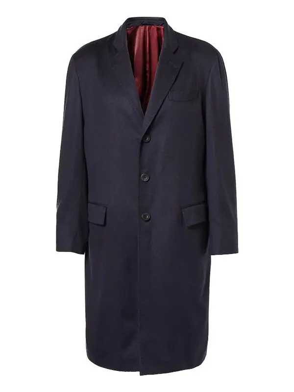 Rubinacci Single-breasted Cashmere Overcoat - Blue