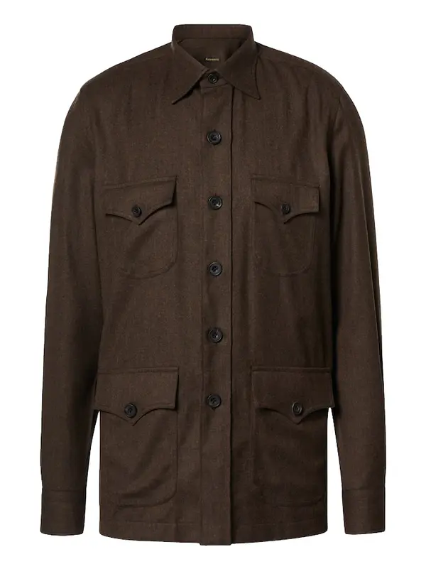 Rubinacci Wool Overshirt - Brown