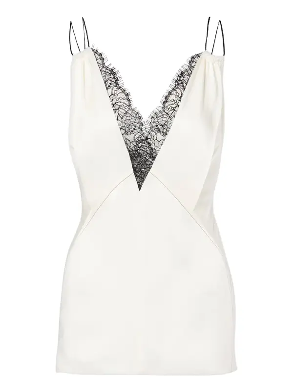 Victoria Beckham Lace-trimmed Camisole - White