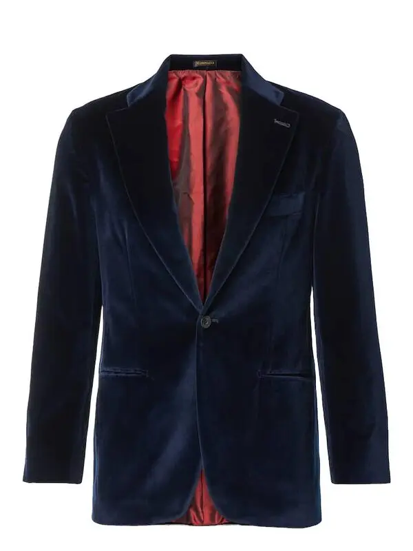 Rubinacci Cotton Velvet Blazer - Blue