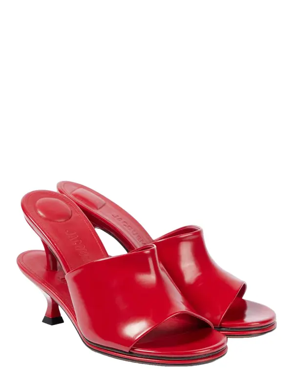 Jacquemus Les Doubles Leather Mules - Red